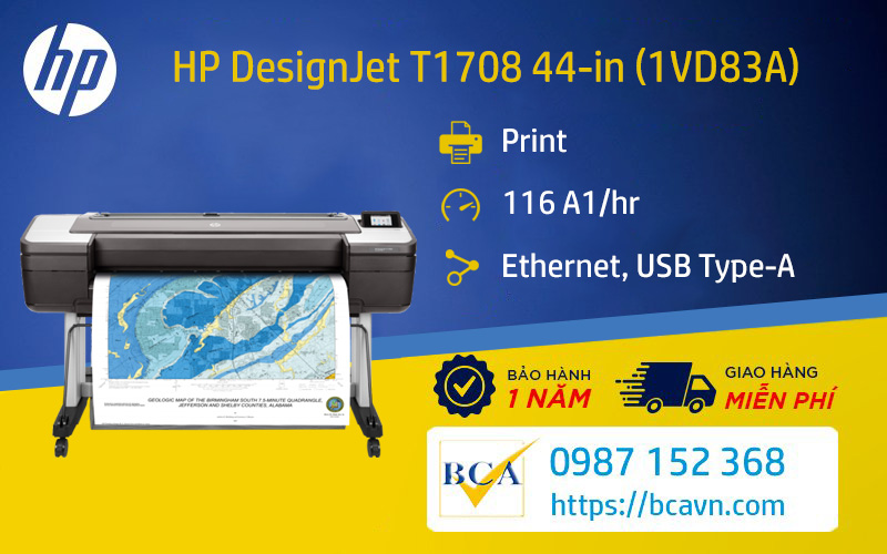 BCA Phân Phối Máy In HP Designjet T1708 44-In Tại Tỉnh Điện Biên ...