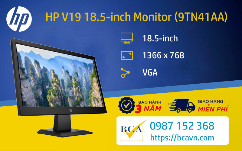 BCA phân phối màn hình máy tính HP V19 18.5 inch (9TN41AA) giá rẻ,giao ...